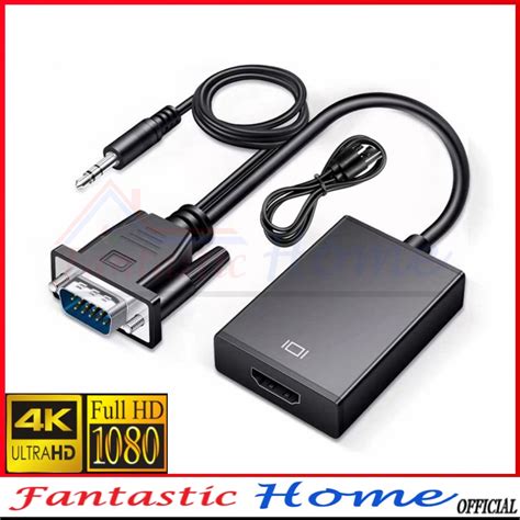 Jual Adapter VGA Input TO HDMI Output With Audio Input HD1080P Untuk PC Laptop Projector HDTV