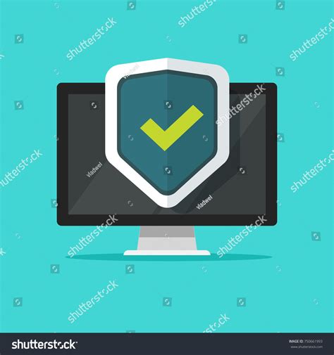 Computer Security Vector Illustration Flat Design Stock Vector Royalty Free 750661993