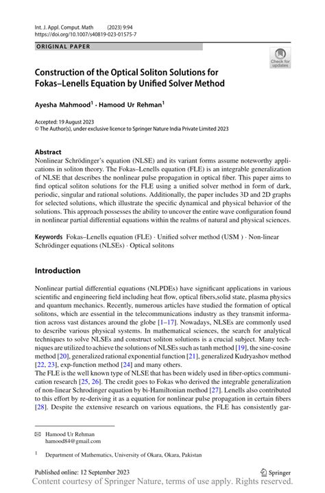 Construction Of The Optical Soliton Solutions For Fokaslenells