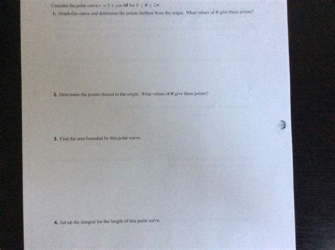 Solved Consider The Polar Curve R Cos Theta For Chegg