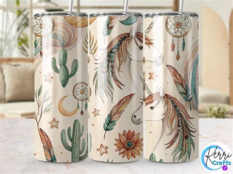 Unicorn Tumbler Wrap Png 20 Oz Seamless Digital Design Unicorns And