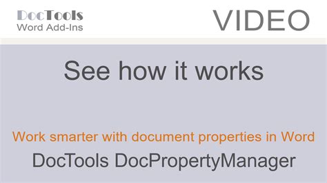 Video Add Edit Insert Document Properties In Word Easier Than Ever