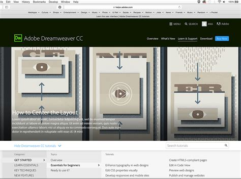 Adobe Dreamweaver Tutorial Content Set 2 Behance