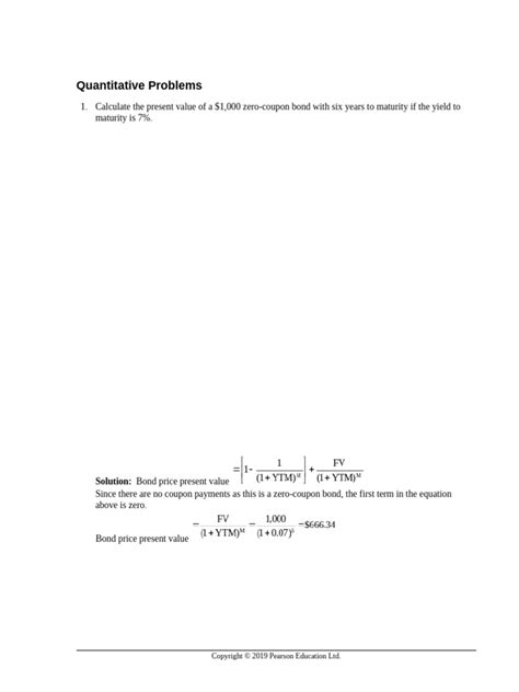 Chapter 3 Pratise Quantitative Problems Prints Pdf Bonds Finance