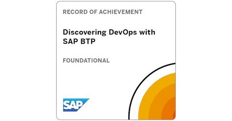 Punit Pawar On Linkedin Discovering Devops With Sap Btp Record Of Achievement Was Issued By Sap