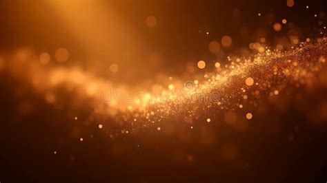 Golden Glittering Particles Swirl Abstractly Stock Illustration Illustration Of Vibrant Space