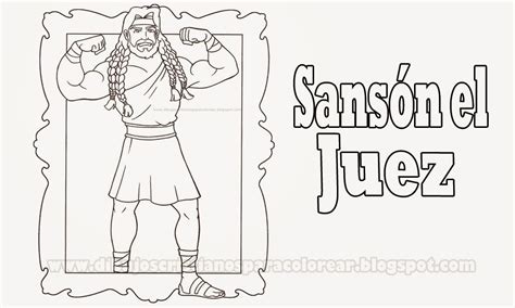 Dibujo De Sanson Para Colorear Dibujos Cristianos Para Colorear