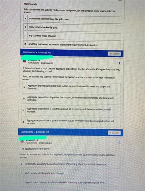 Solved Flat Money Is Select An Answer And Submit For