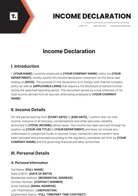 Free Self Declaration Template To Edit Online