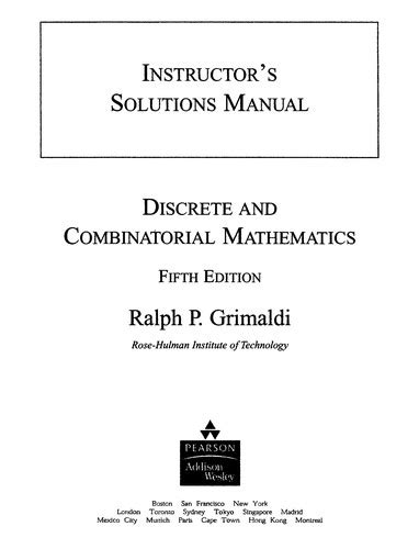 Discrete And Combinatorial Mathematics Fifth Edition By Ralph P Grimaldi Open Library