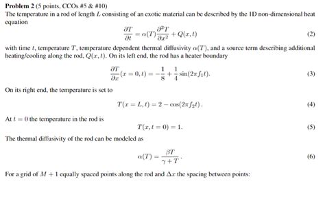 Problem 2 (5 points, CCOs #5 & #10) The temperature | Chegg.com