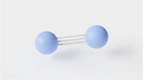 Nitrogen Molecule 3d Molecular Structure Ball And Stick Model Structural Chemical Formula