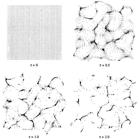 Temporal Evolution Of An Initially Uniform Distribution Of Particles In Download Scientific