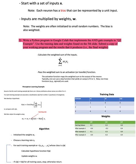 Solved Start With A Set Of Inputs X Note Each Neuron Has Chegg