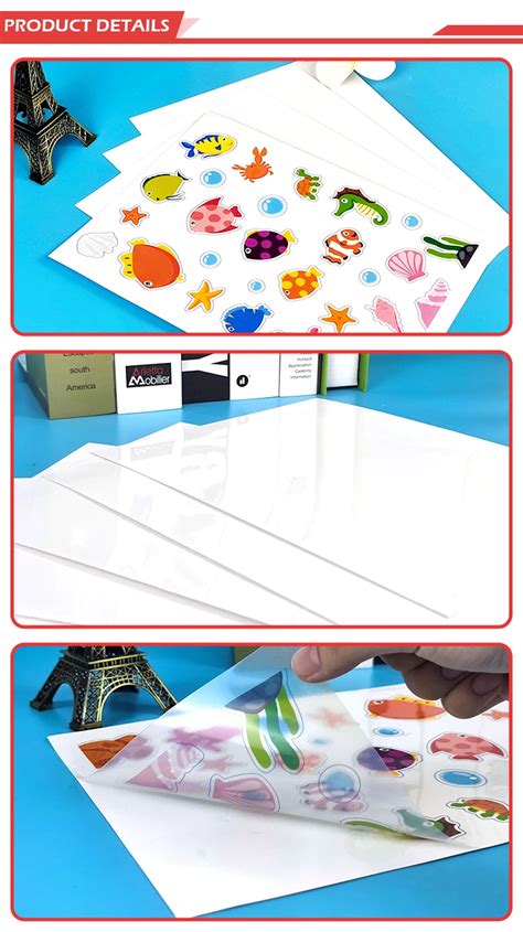 스티커 종이 비닐 잉크젯 Pvc Eggshell 인쇄 A4 투명 시트