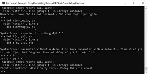 Học Python dễ dàng hơn trên bản Python với các thông báo lỗi bằng tiếng Việt