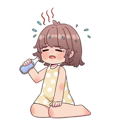 高温预警中暑女孩高清模板免费下载 趣麦麦图 花瓣网