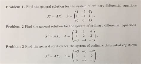 solved problem 1 find the general solution for the system
