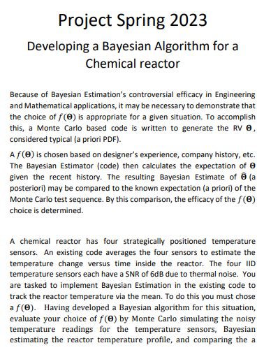 Solved Project Spring 2023 Developing A Bayesian Algorithm