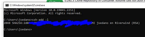 0 262 3 clone repository in container volume fails ssh auth for private
