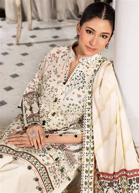 M Basic Elaheh By Maria B Printed Lawn Suit Unstitched 3 Piece Mb25em D