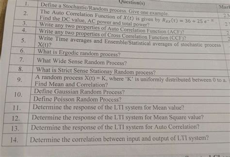 Here Are The Questions Define A Stochastic Random Process Give One Exa