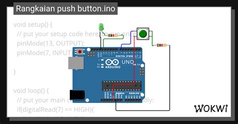 Rangkaian Push Button Ino Wokwi ESP STM Arduino Simulator
