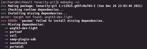 PKGBUILD Use Pacman To Install AUR Dependency Wxgtk Dev Light Issue Tenacityteam