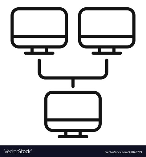 Internet Computer Network Icon Outline Royalty Free Vector