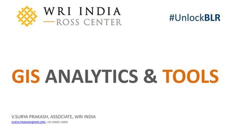 Unlock Bengaluru 2017 Gis Analytics And Tools Pdf Business