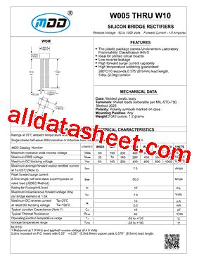 W05 Datasheet(PDF) - Microdiode Electronics (Jiangsu) Co.,Ltd.
