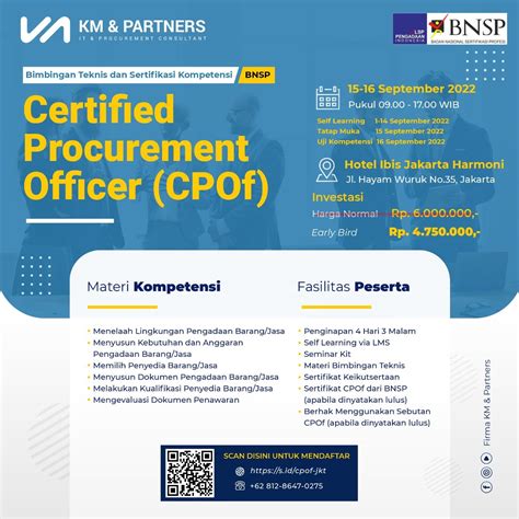 Bimbingan Teknis Dan Sertifikasi Kompetensi Certified Procurement Officer Cpof Firma Km Bimbingan Teknis Dan Sertifikasi Kompetensi Certified Procurement Officer Cpof Firma Km