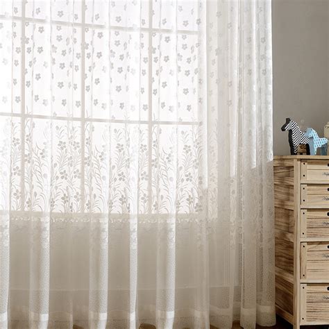 Spring Time Daisy Jacquard White Heavy Net Curtains