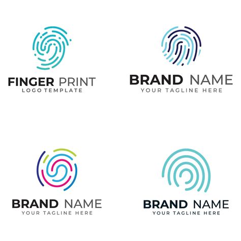 Fingerprint Logo Fingerprint Scan Logo For Business Card Identity Logo Design Vector