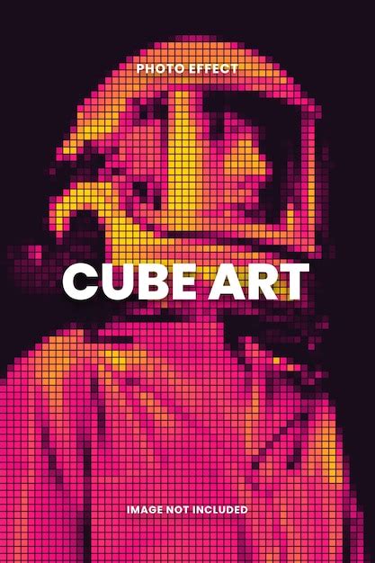 Premium PSD Cube Art Photo Effect