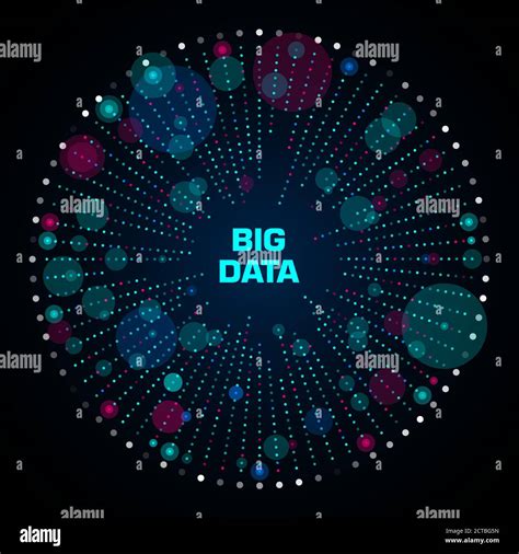 big data visualization circular infographic with copy space in center