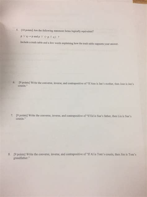 Solved Are The Following Statement Forms Logically
