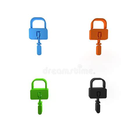 Colorful Lockpicks Or Lock Picks For Lock Picking Icon Isolated On White Background Minimalism