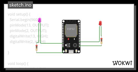 Lab2 LED ON OFF Wokwi ESP32 STM32 Arduino Simulator