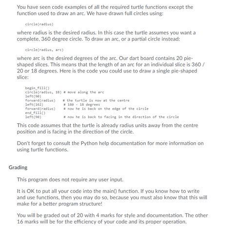 Solved Use Turtle Graphics Code To Draw A Dart Board At The