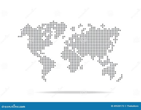Dot World Map Isolated On The White Background Stock Vector
