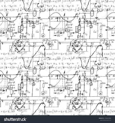 Mathematical Seamless Texture Handwritten Math Algebra Stock Vector Royalty Free 1296662980