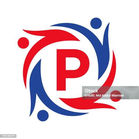 편지 P 기호에 미국 자선 로고 유나이티드 팀워크 재단 아이콘 조직 케어 로고 로고에 대한 스톡 벡터 아트 및 기타 이미지 로고 알파벳 P 일체감 Istock