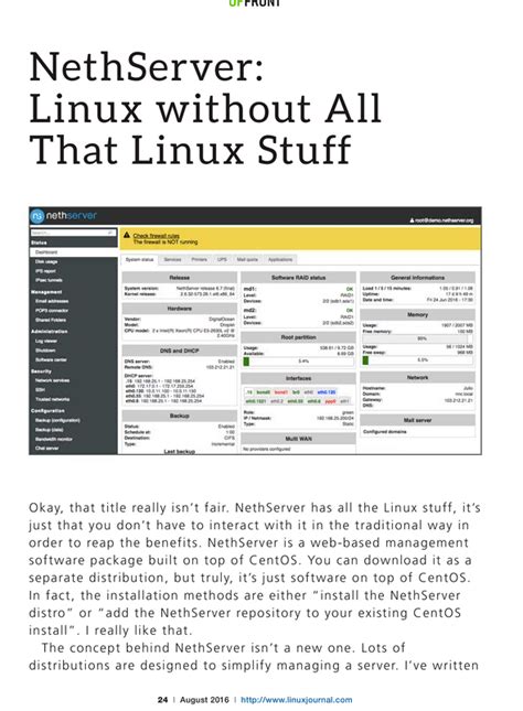 nethserver on linux journal testimonials nethserver community