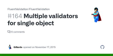 Multiple Validators For Single Object · Issue 164 · Fluentvalidationfluentvalidation · Github