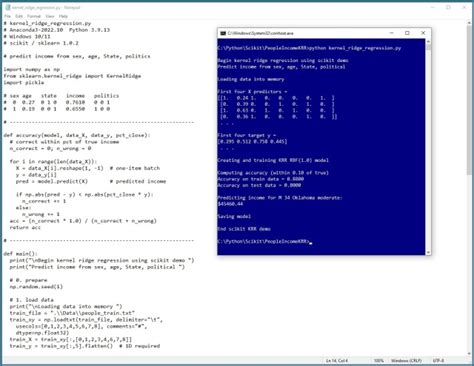 Example Of Kernel Ridge Regression Using The Scikit Library James D Mccaffrey