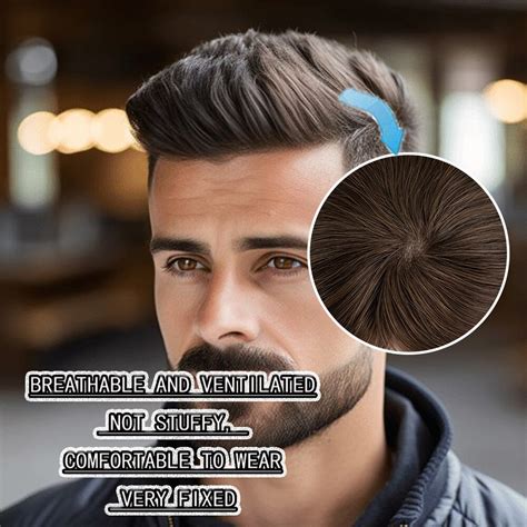 Men Frontal Hairline Temple Hair Patch Remy Human Hair Cover Up Topper