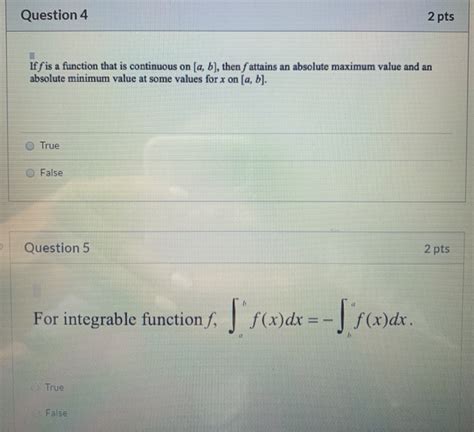 Solved Question 4 2 Pts Iff Is A Function That Is Continuous