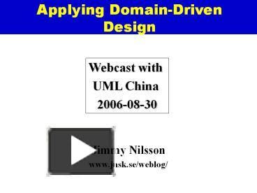 Applying Domain Driven Design Presentation Free To Download