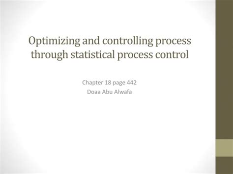 Ppt Enhancing Processes With Statistical Process Control Powerpoint